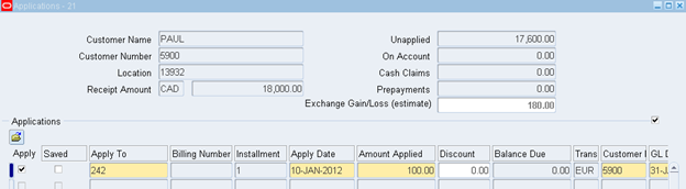 Oracle Applications: Oracle Receivables Cross- Currency Receipts