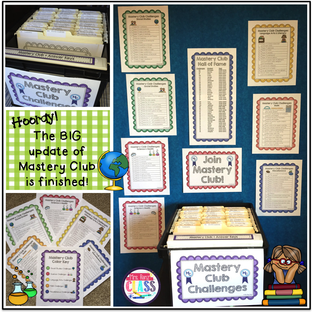 Mrs. Renz' Class: Mastery Club is Now Updated and BETTER Than Ever!