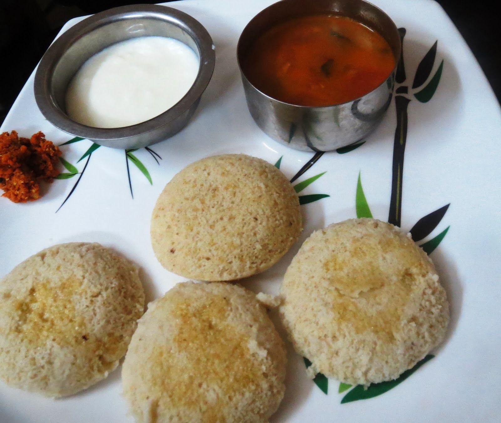 ಅಡಿಗೆ - Adige: Navane - Urd Idlies .- (Foxtail Millet)