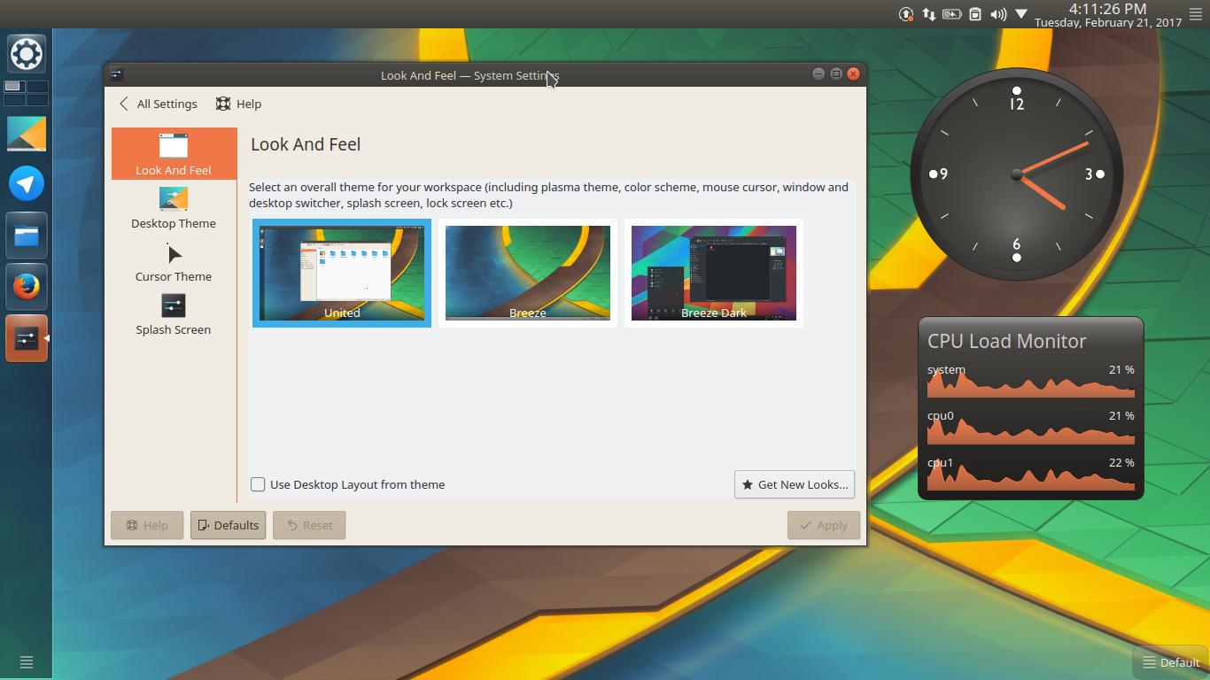 United Desktop Theme for KDE Plasma 5.9