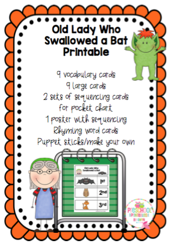 Old Lady Who Swallowed A Bat Printable Updated 2017 ~ Preschool Printables