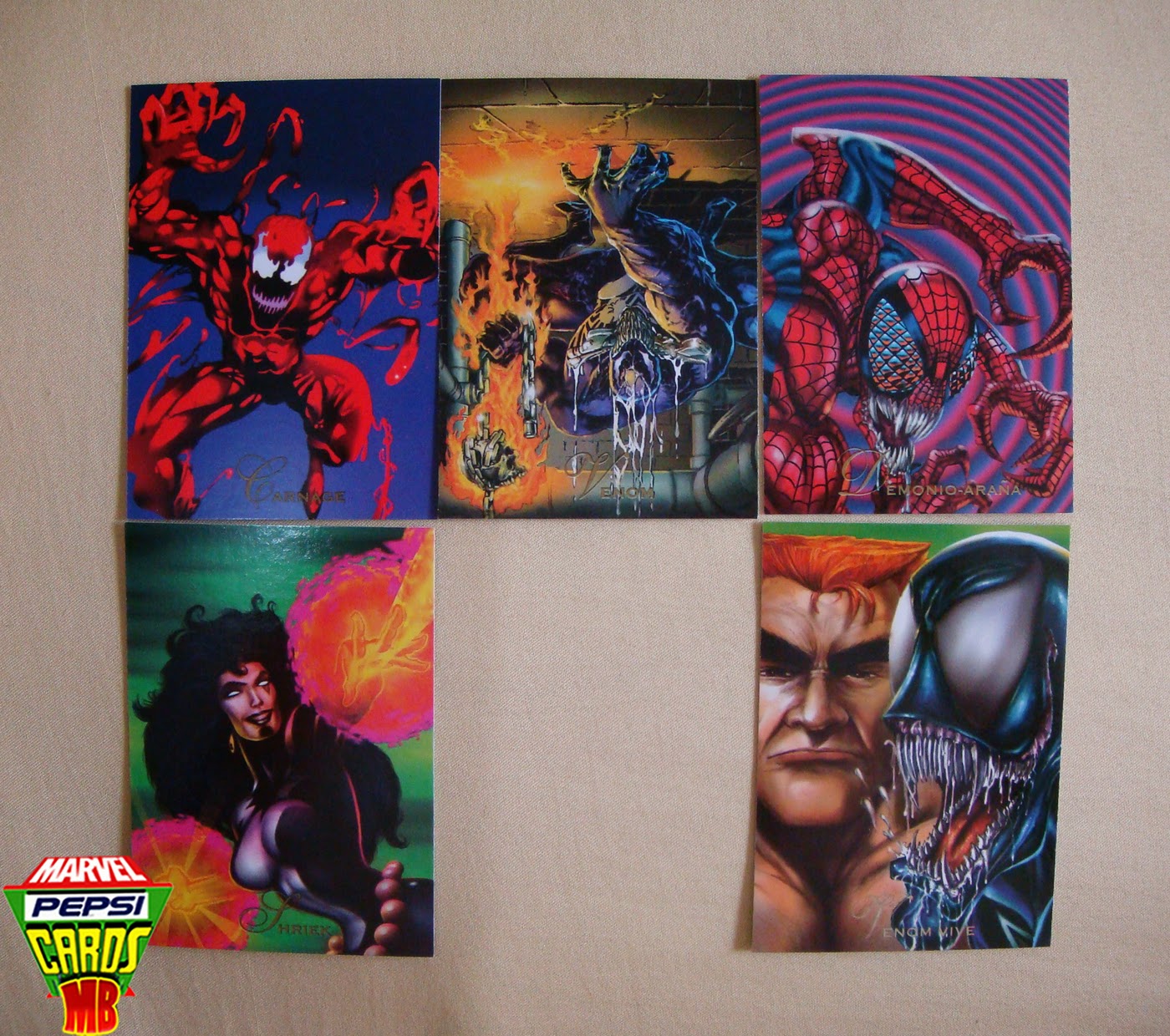 MarvelPepsiCardsMB: Marvel Pepsi Cards - PR - 1995 - Maximum Carnage