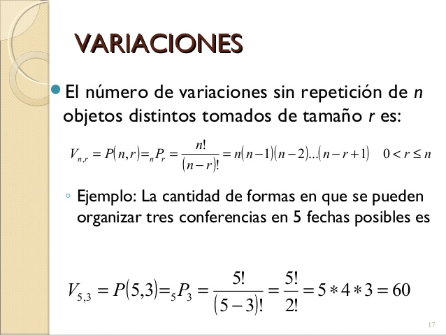 ESTADÍSTICA DE LA PROBABILIDAD : VARIACIONES