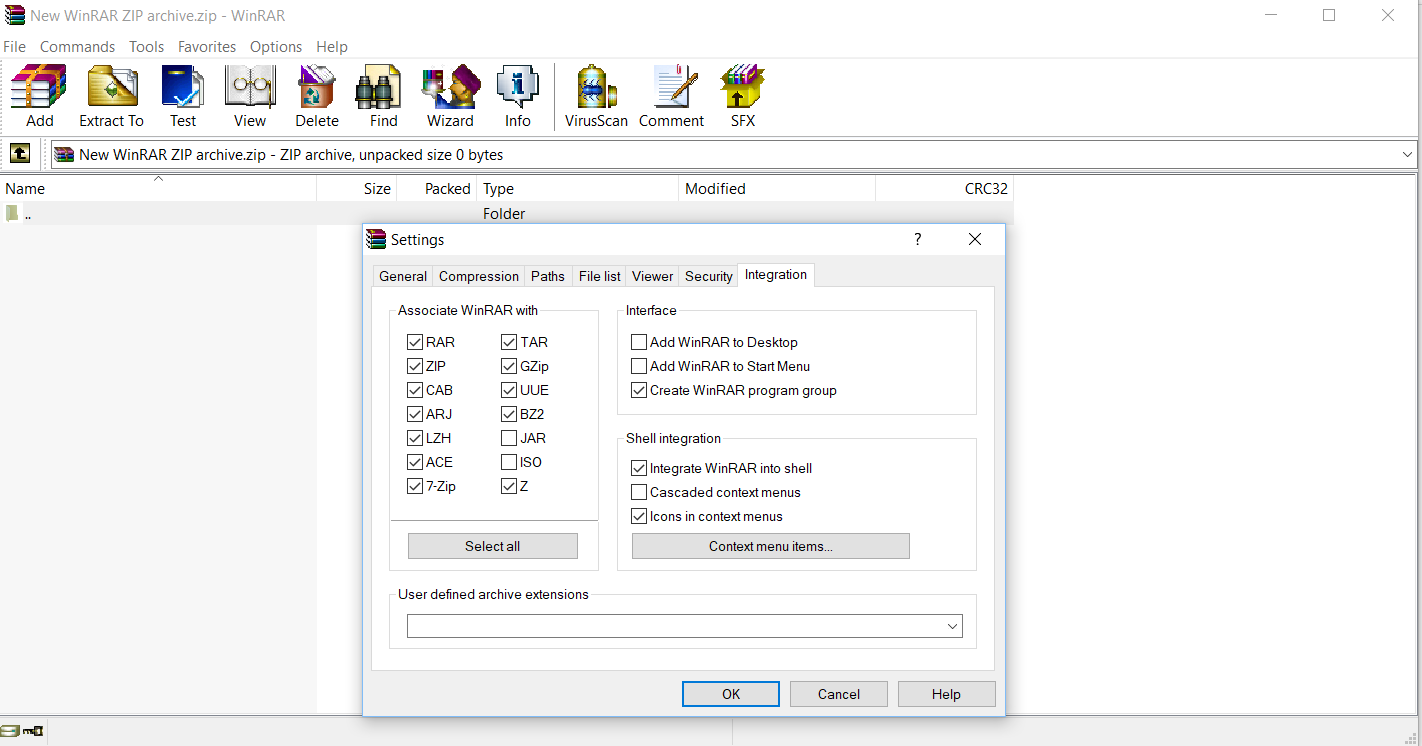 My Experience Count: How to add WinRAR ZIP archive to Right Click context menu 'New' in Win 10
