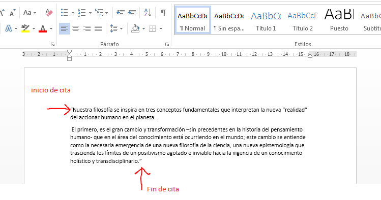 Tutorial Para introduccion de citas o parafraseos en Word