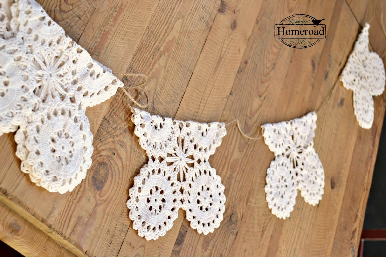 Vintage Crocheted Doily Garland