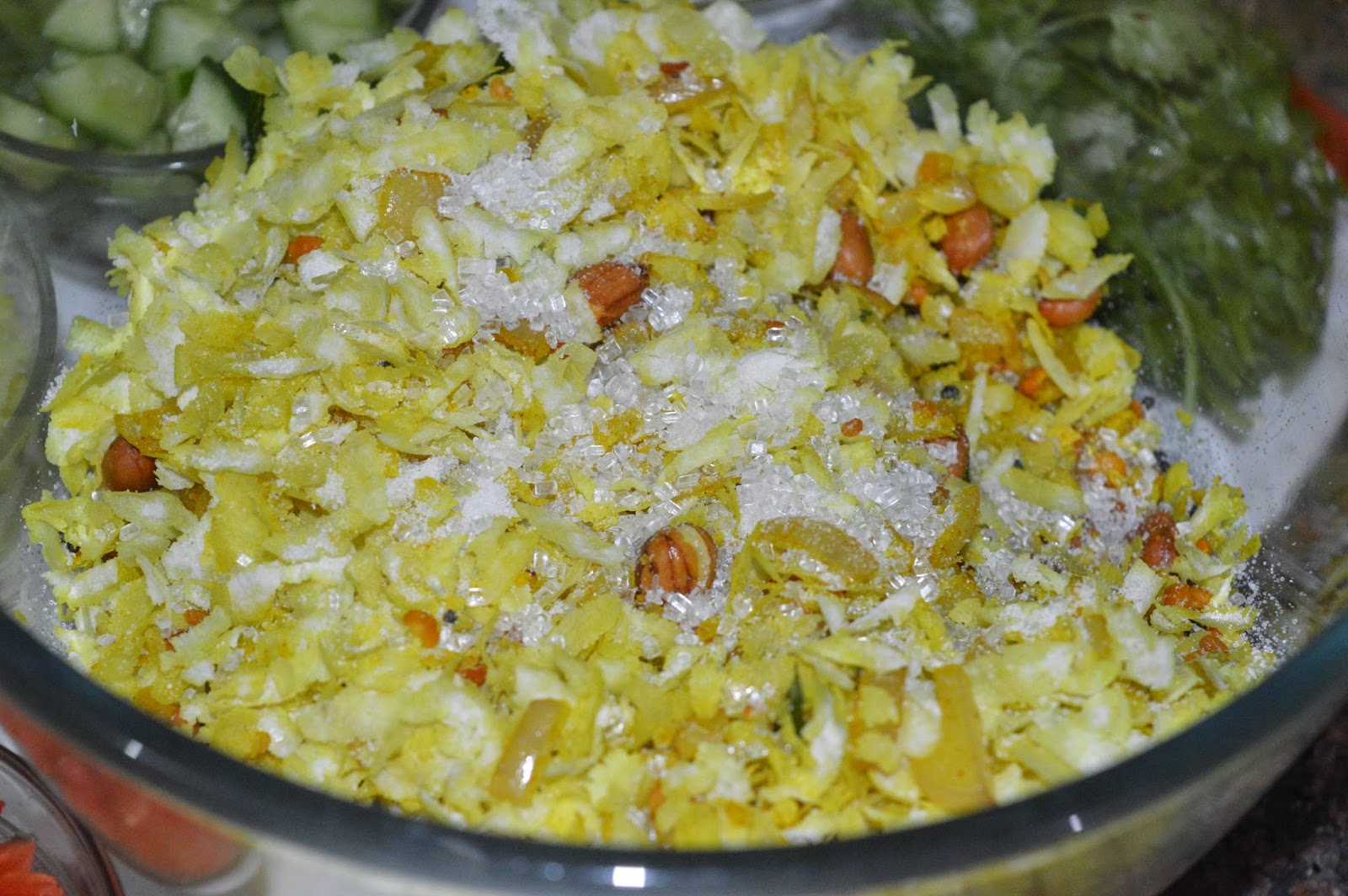 exotic-n-easy cooking: Kache Aam Ka Poha (Raw Mango and Flattened Rice)