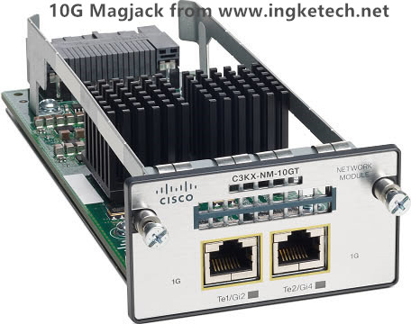 Cisco Catalyst 10G Network Module - JTL-U1001NL 2 Port 10G RJ45 Magjack ...