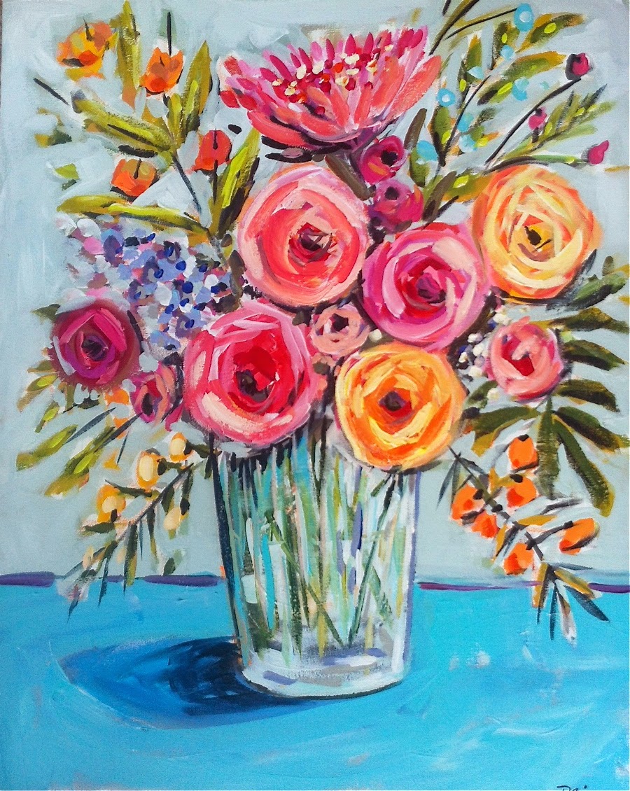 Devine Paintings: Large Flowers, Roses, Peony painting abstract