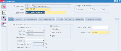 Oracle Inventory: Defining Item (Item Master) « Learn Oracle