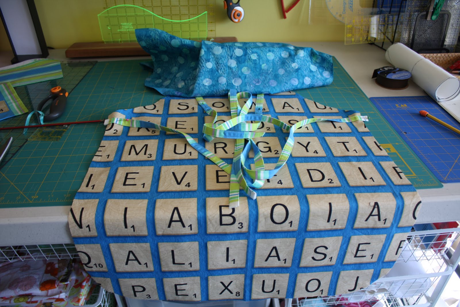 Bumblebee & Sophie: Scrabble Fabric Apron