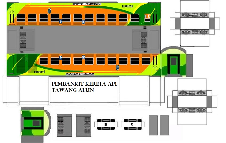 Papercraft Kereta Api.