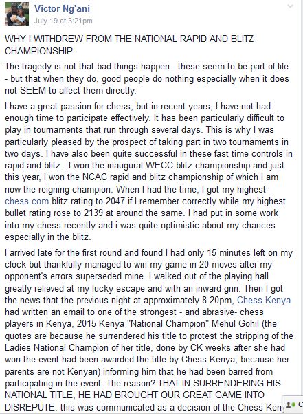 Fireball Hits Kenyan Chess - Kenya Chess Masala