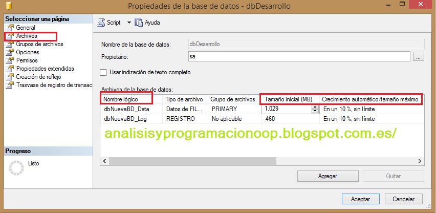 Análisis y Programación: Creación y modificación de bases de datos SQL ...