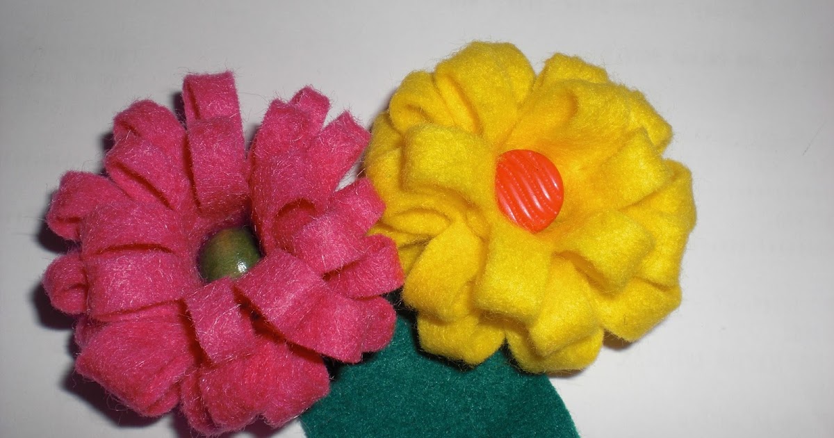 Tardes de labores: Flores de fieltro.