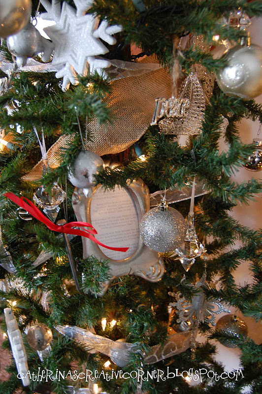 Catherina's Creative Corner: My Burlap, white & silver Christmas Trees..