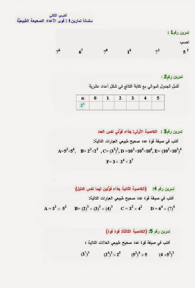 serie d'exercices mathematique corrigées 7eme de lenseignement de base ...
