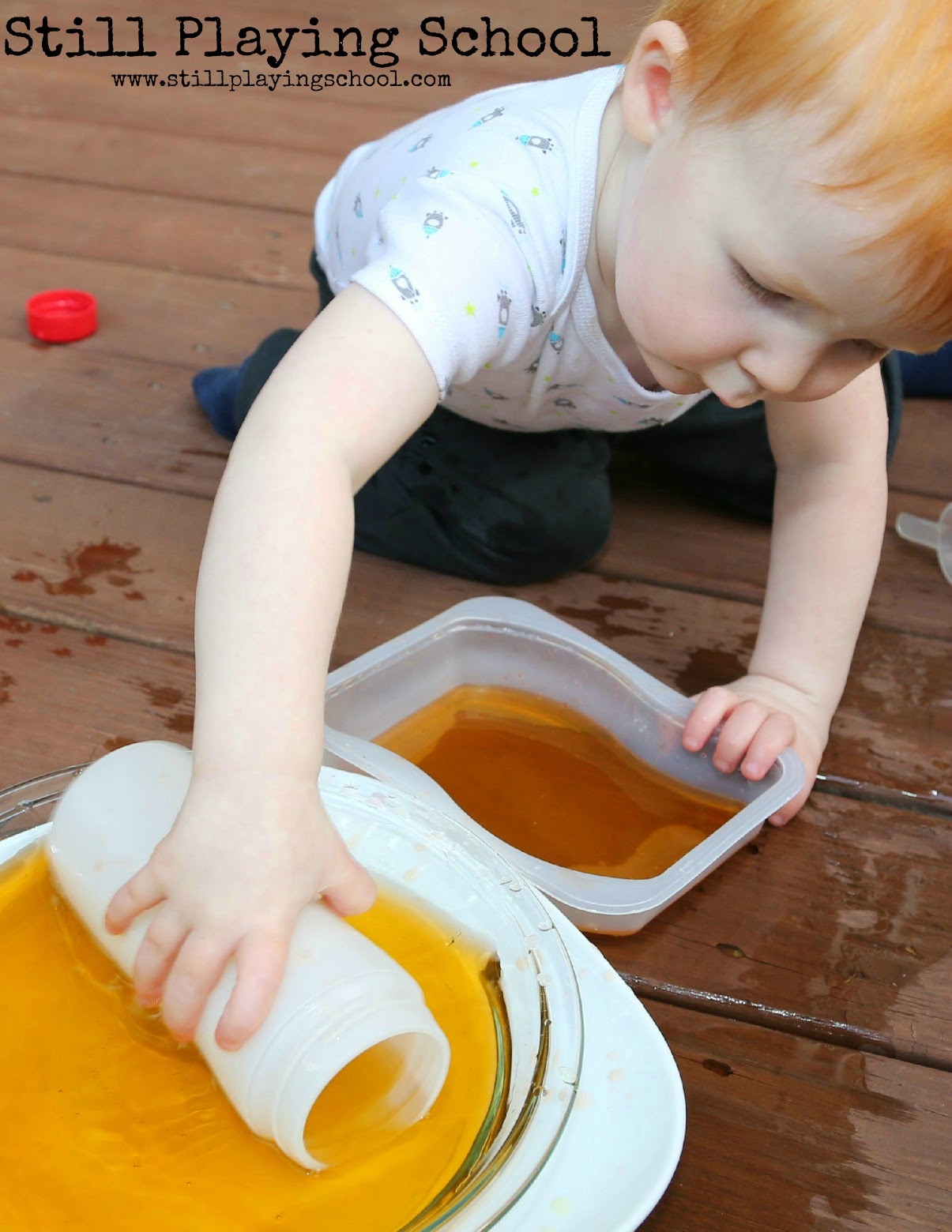 Sensory Fall Colors Water Mixing | Still Playing School