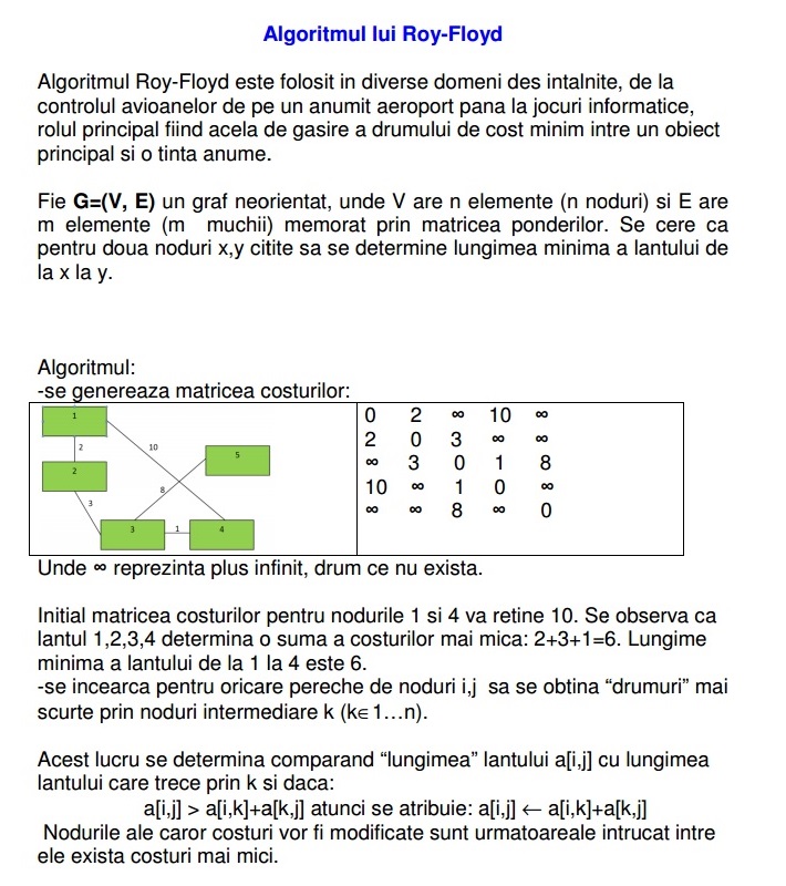 proiectinfo: Algoritmul Roy-Floyd (Roy-Warshall)