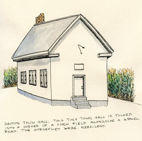 365 Projects: Rural Minnesota Town Hall - Urban Sketching