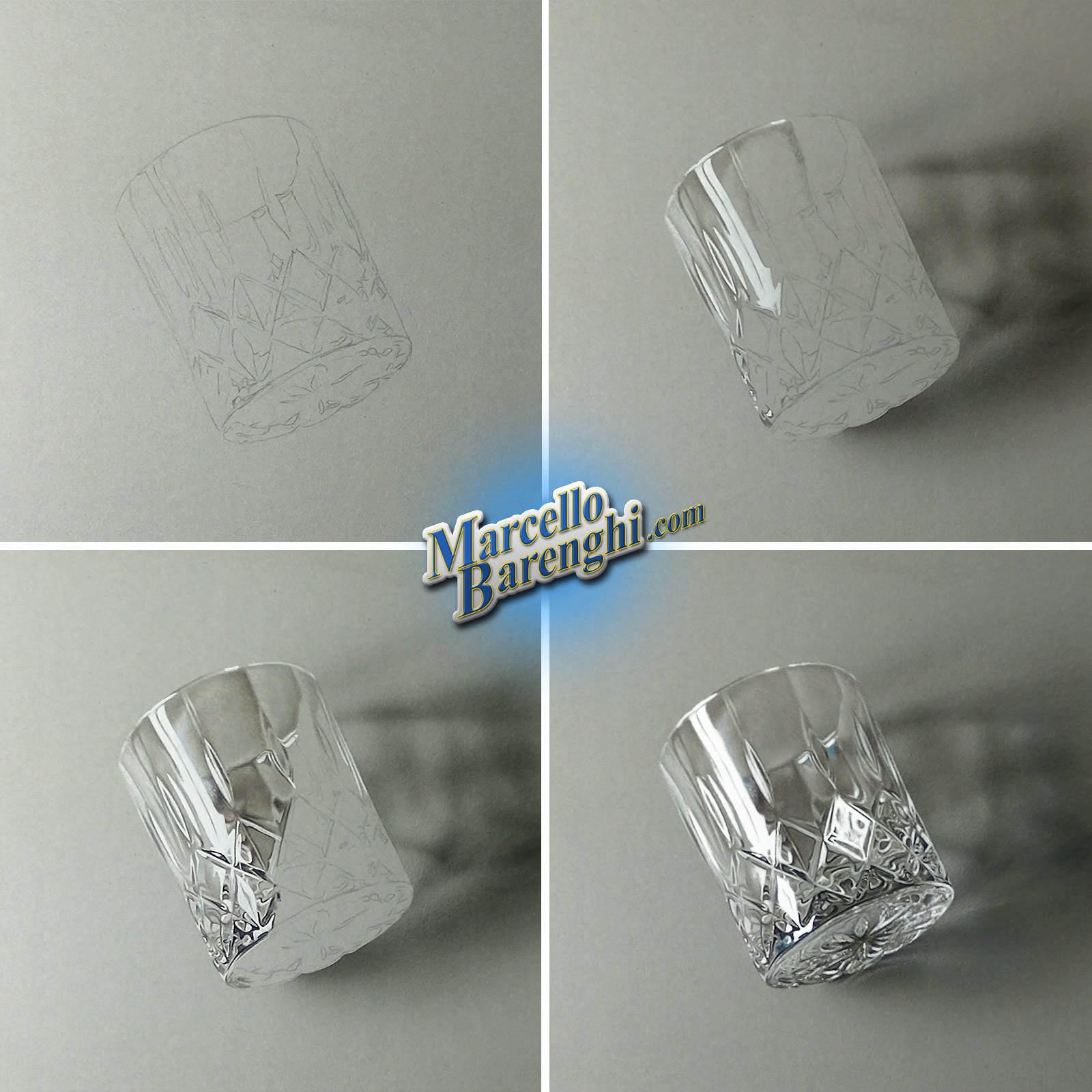 3D Drawing of a crystal glass - Marcello Barenghi