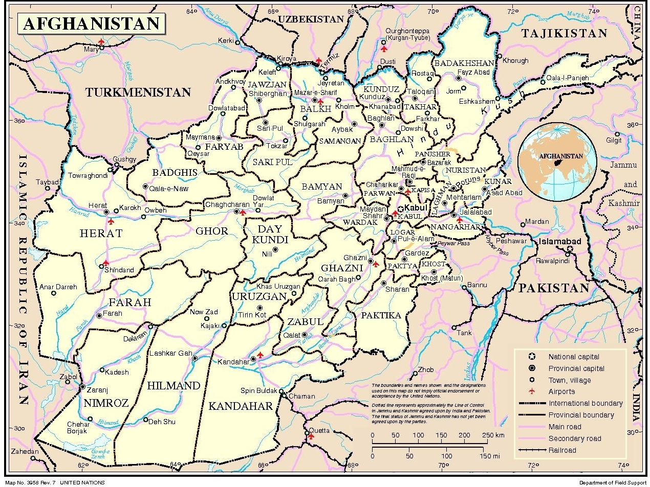 Detailed Political Map Of Afghanistan Ezilon Maps
