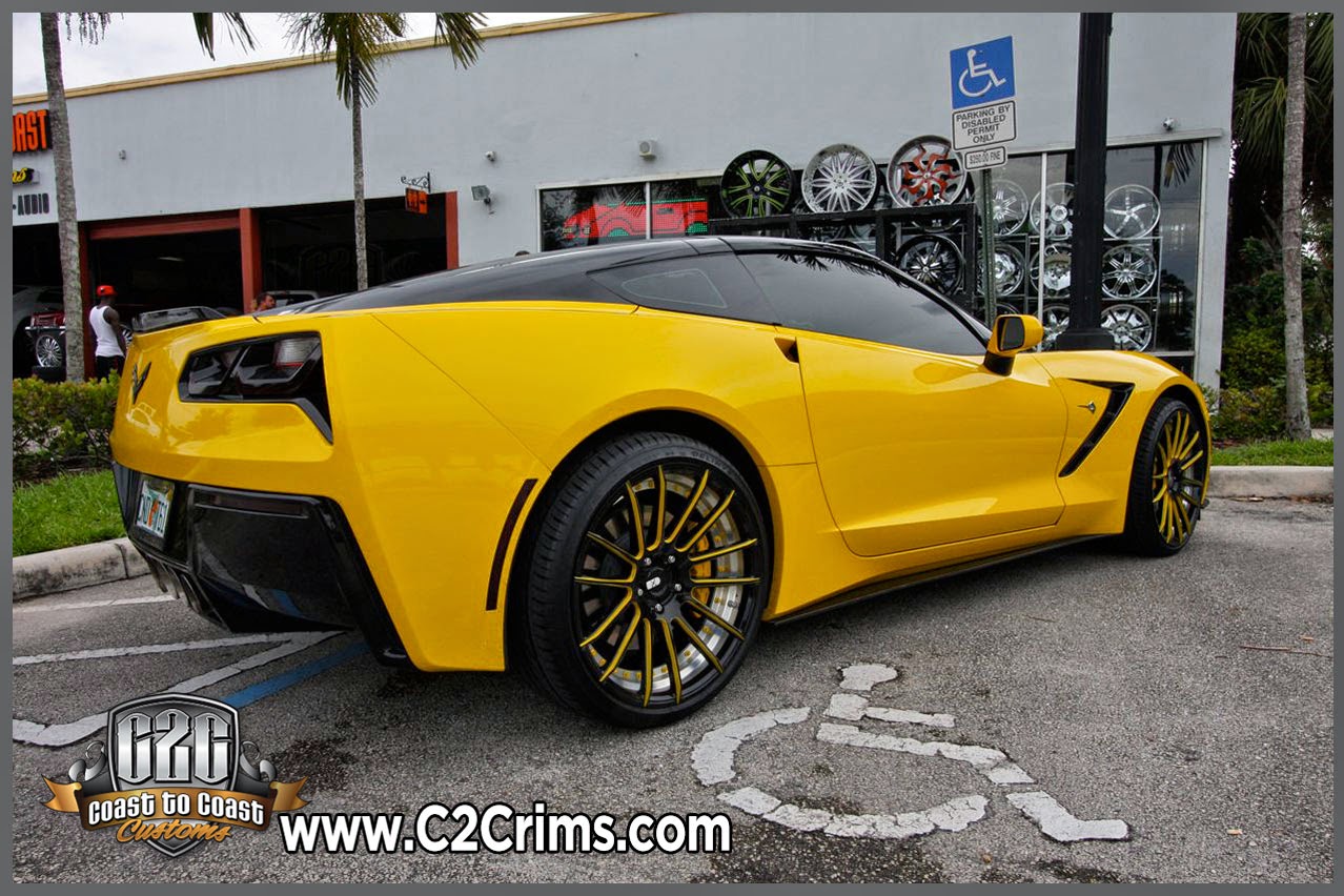 C2C Rims: 2014 C-7 Corvette Stingray Yellow with 20" XO