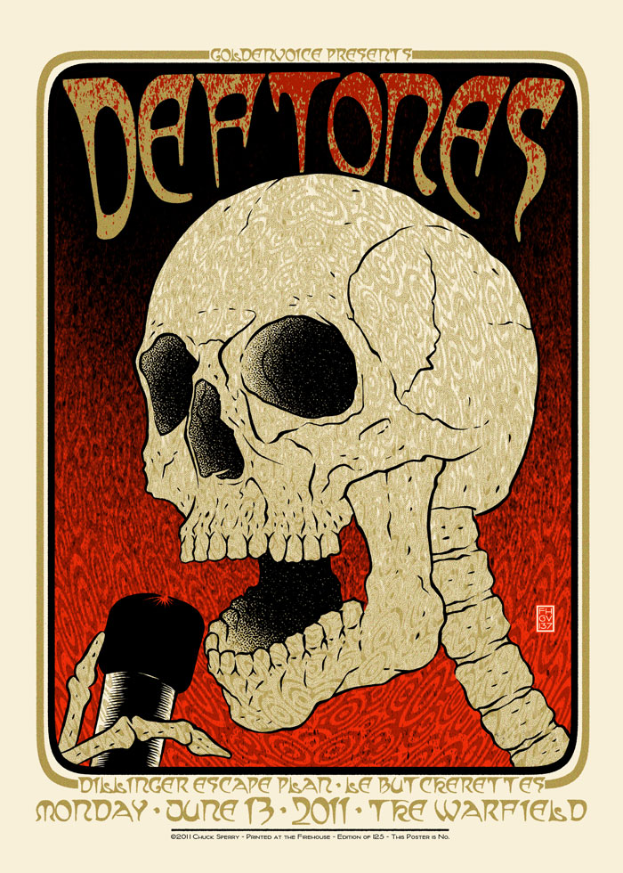 INSIDE THE ROCK POSTER FRAME BLOG: Deftones at The Warfield, San ...