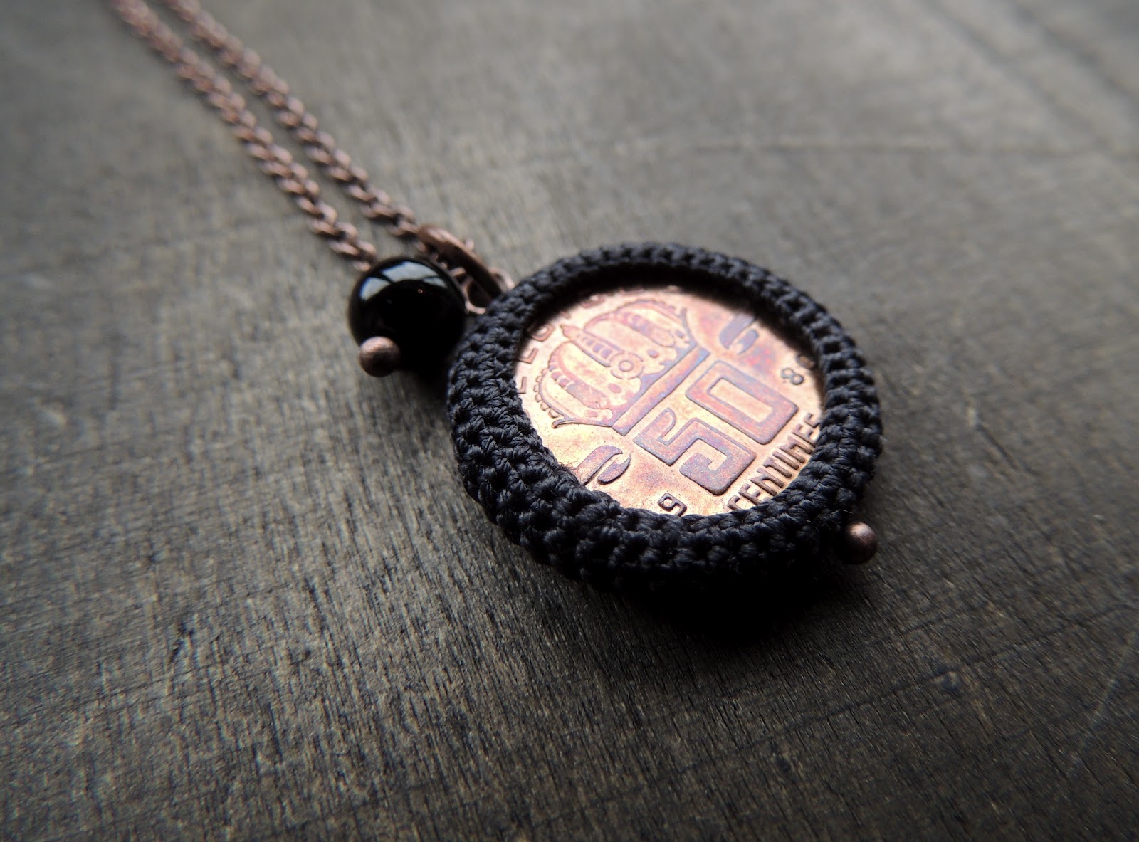 zsazsazsu: Old copper coin pendant