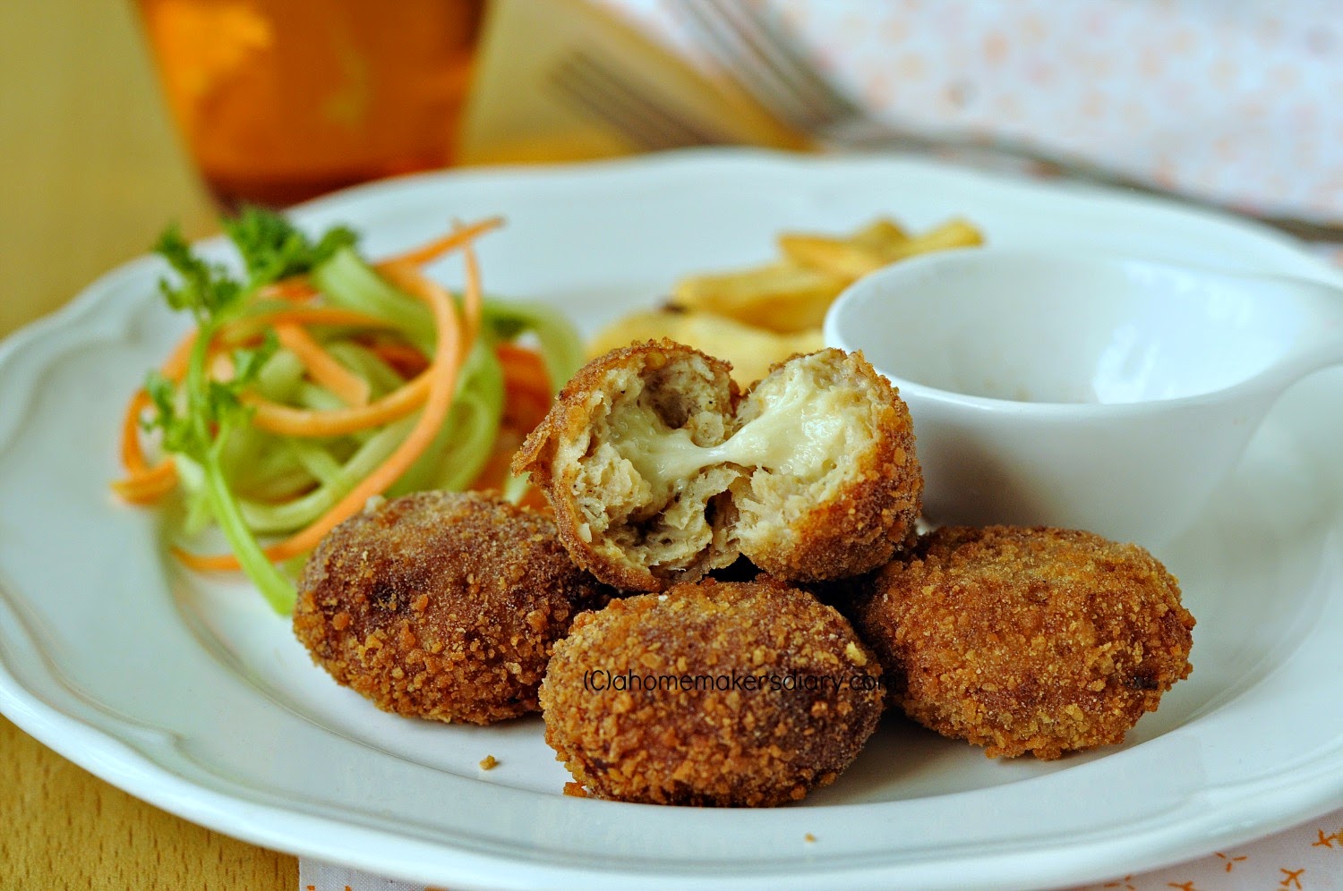 Cheese Stuffed Chicken Nuggets - A Homemaker's Diary