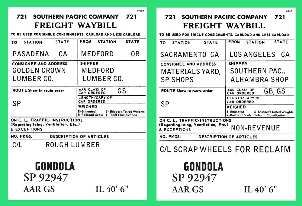 modeling the SP: Waybills, Part 28: waybill cycles