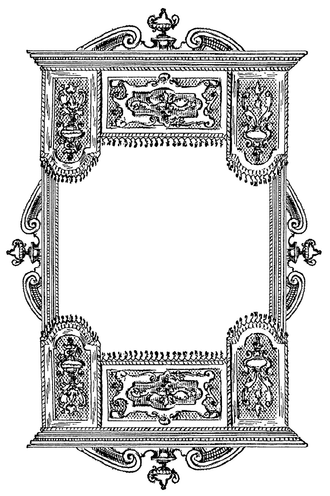 Digital Stamp Design: Decorative Frame Border Design Image Printable ...