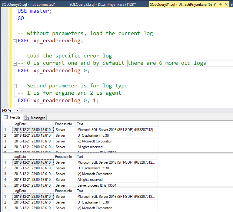 Dineshs Blog Being Compiled Reading Sql Server Error Log