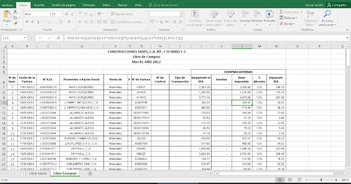 Mis Formatos Excel en Contaduría