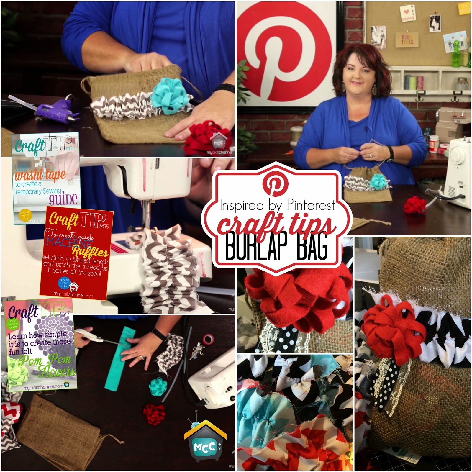 Allred Design Blog: Inspired by Pinterest: Craft Tip Burlap Bag