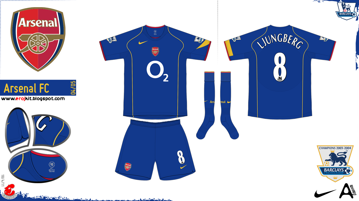 Kit Design, by eroj: 2004-05 Arsenal (Home e Away)