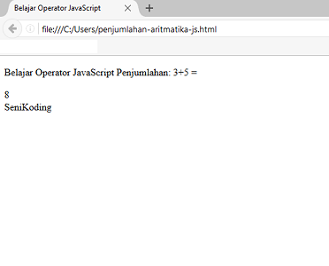 Operator Aritmatika javascript