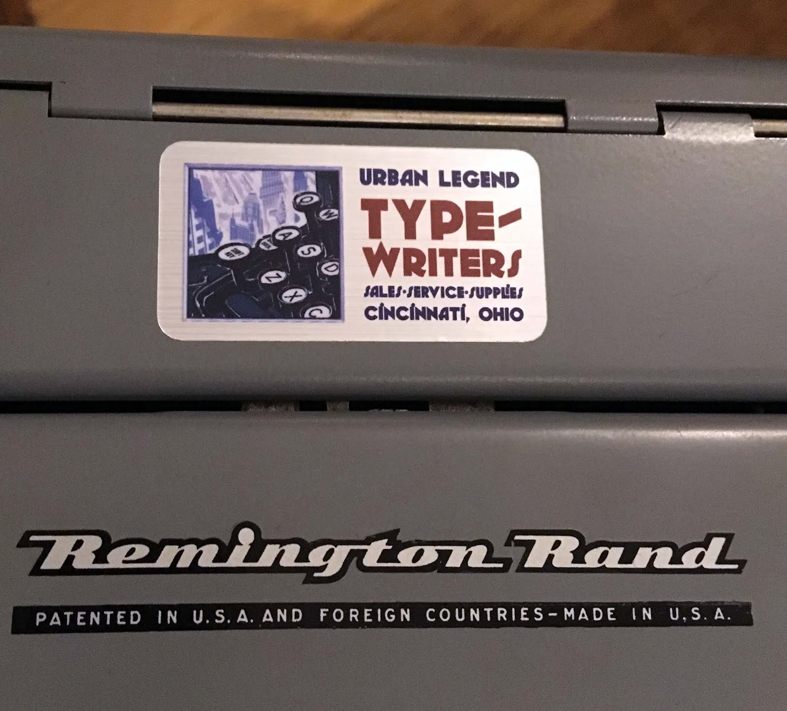 A shiny label for Urban Legend Typewriters/ /THE TYPEWRITER REVOLUTION