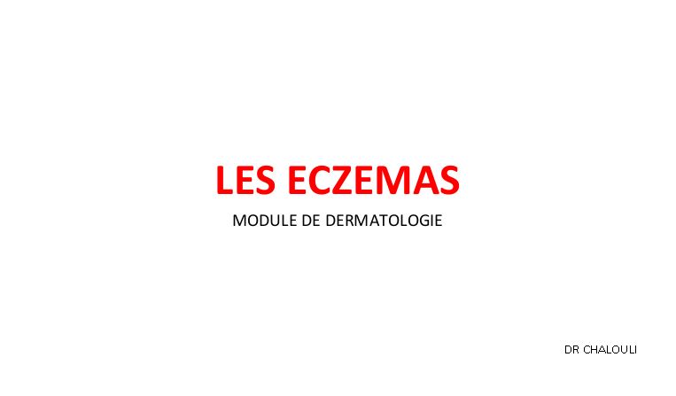 Eczémas - cm-dz cours de médecine