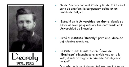 LEGADO PEDAGÓGICO DEL SIGLO XX: OVIDE DECROLY