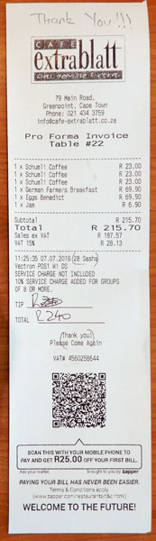 .: Breakfast at Café ExtraBlatt, Green Point