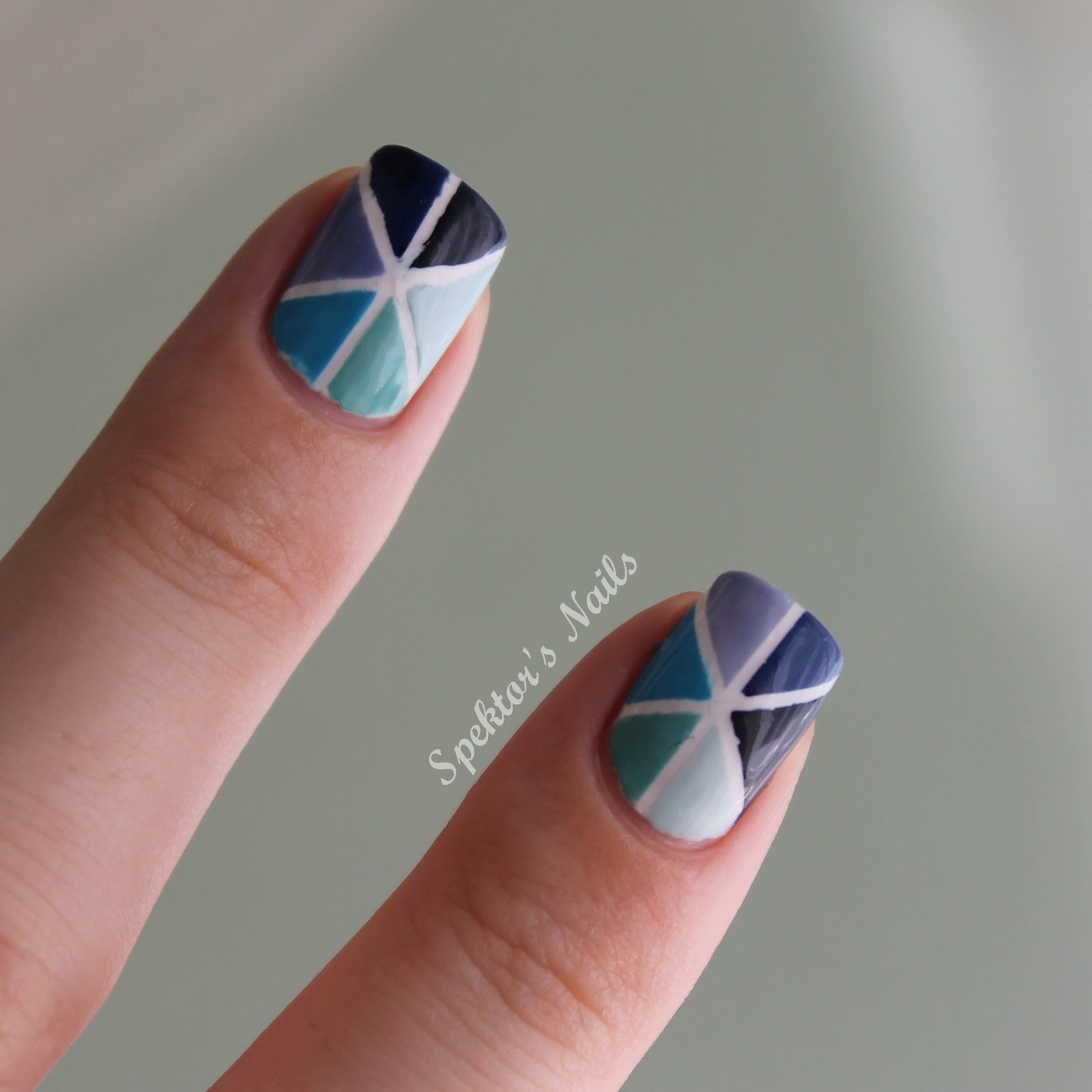 Spektor's Nails: Blue Triangle Nails