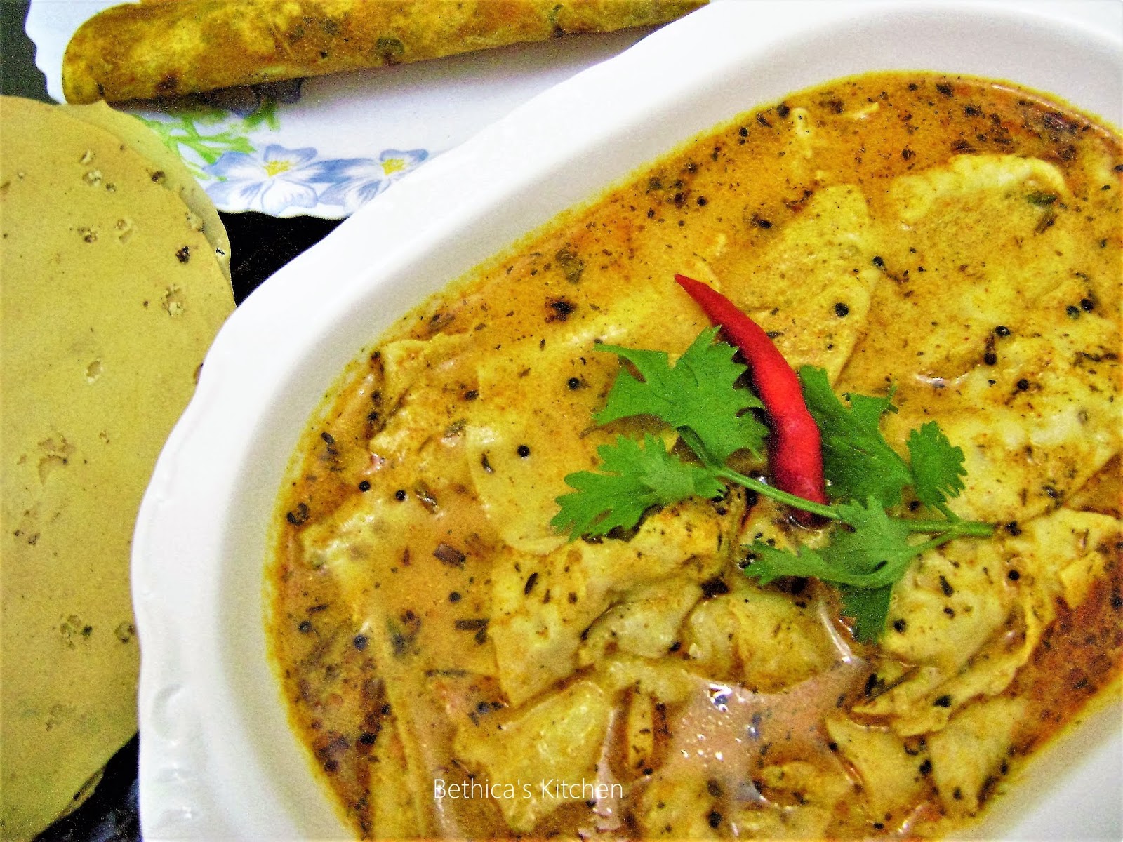 Bethica's Kitchen Flavours: Papad Ki Sabzi (Pappadums in Yoghurt Gravy ...