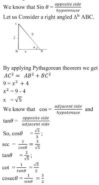 R.D. Sharma Solutions Class 10th: Ch 5 Trigonometric Ratios Exercise 5.1