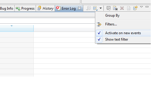 Java And Eclipse Plugin Development How Do I Stop The Error Log View Popping Up In Eclipse
