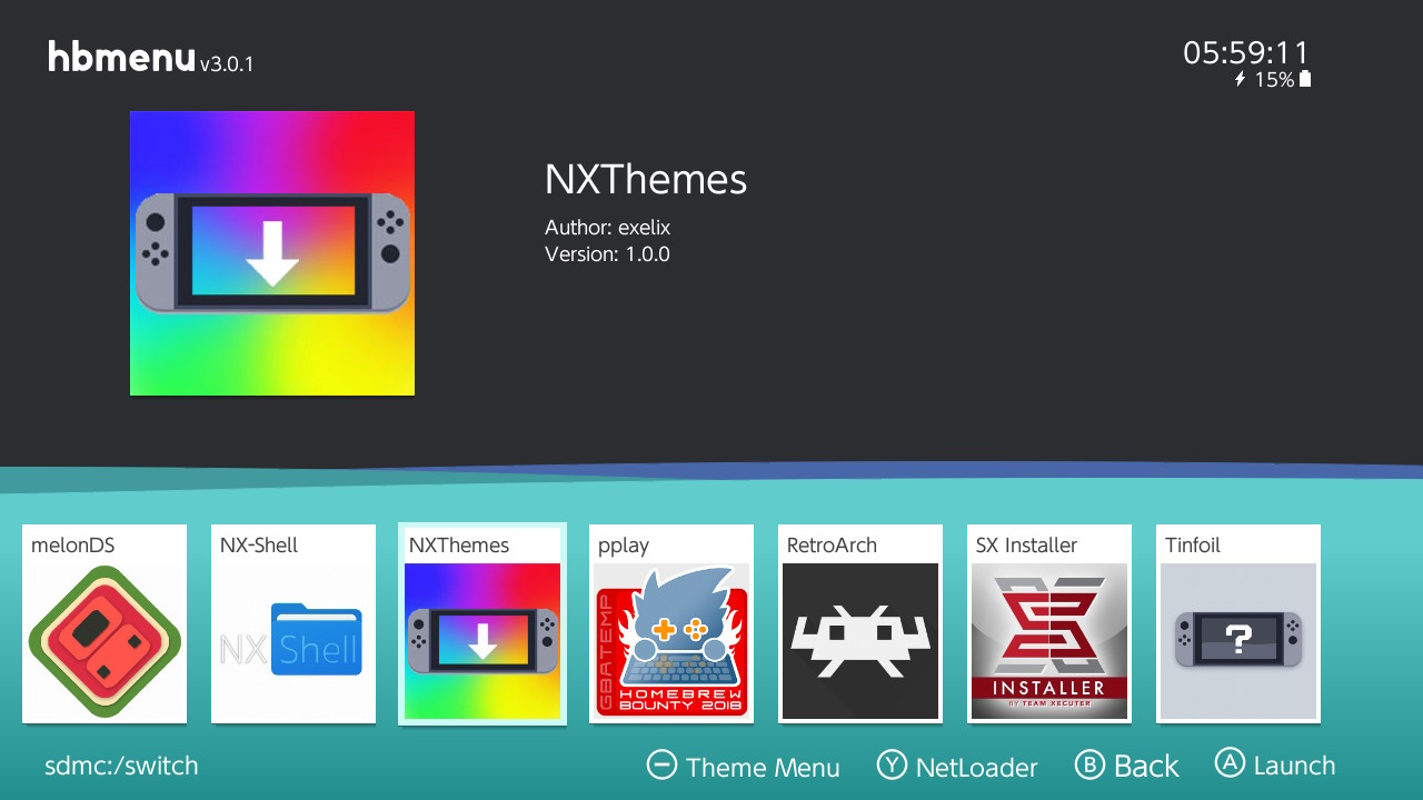 yyoosskのメモ: ニンテンドースイッチ 本体で簡単にカスタムテーマの導入＆切り替えが可能なNxThemes Installer紹介