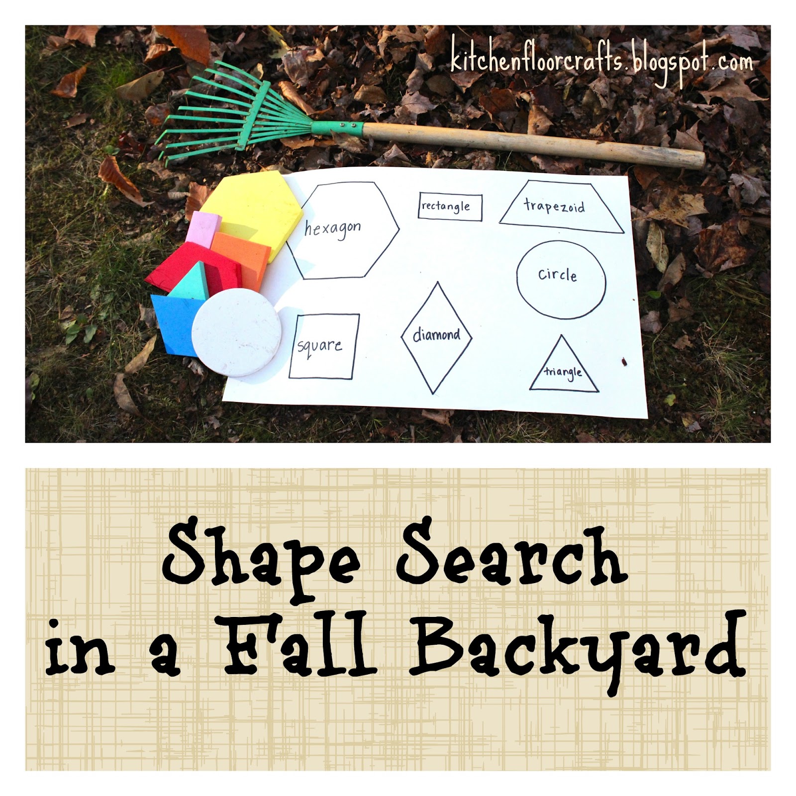 Kitchen Floor Crafts: Shape Search in a Fall Backyard