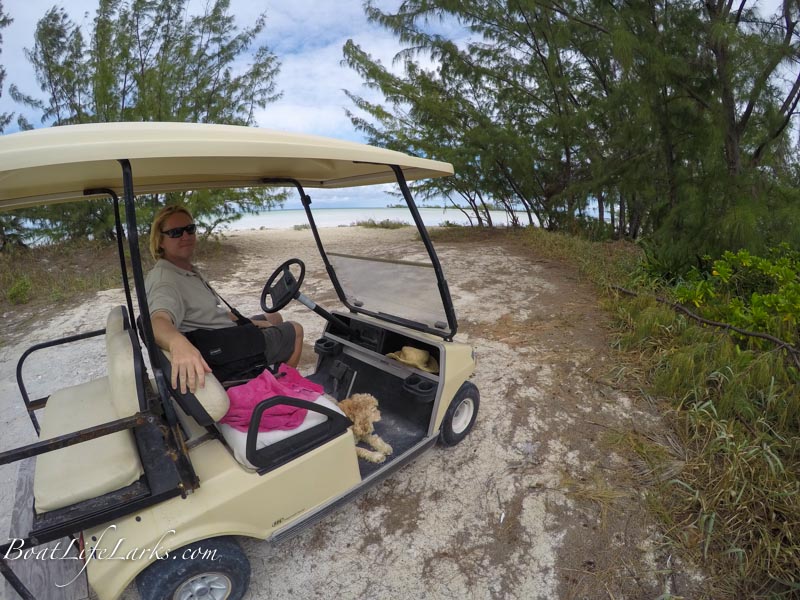 The Great Harbour Cay Golf Cart Adventure - Boat Life Larks - SV Dulcinea