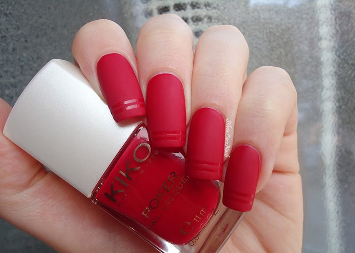 Silvia Lace Nails: Fall matte red nail art: KIKO Poker 03 Suggestive Red