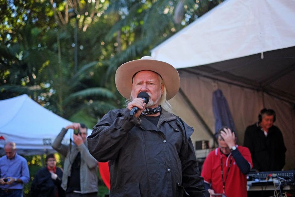 Australian rock icon Digger Revell sings during a special broadcast of ...